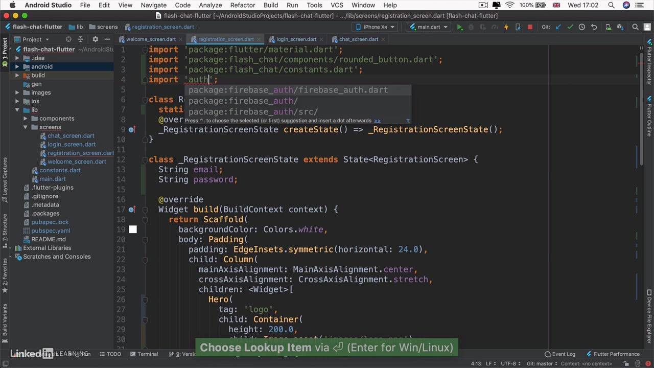14 - Registering users with Firebase using FirebaseAuth on Vimeo