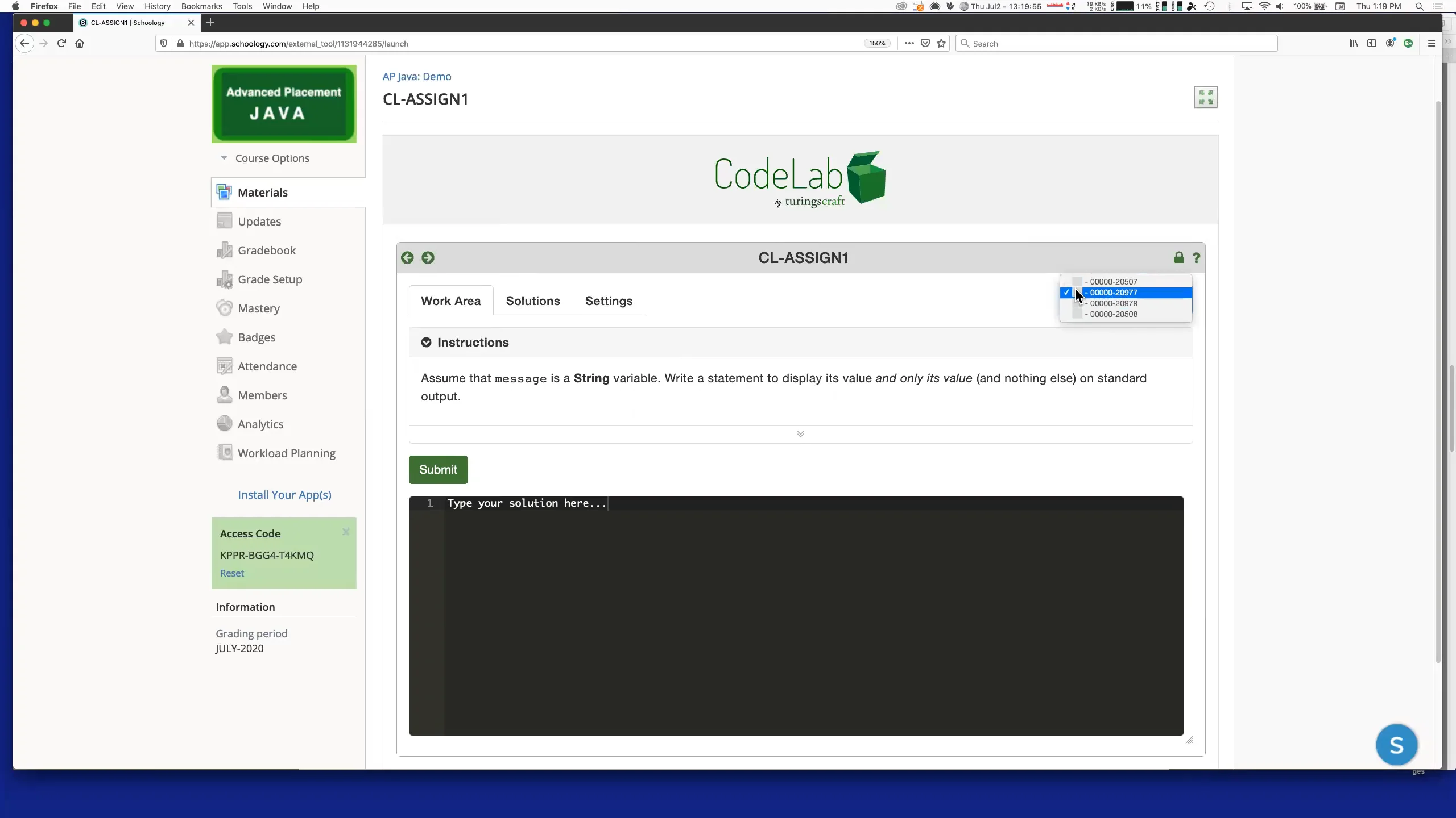 Webinar: Using CodeLab in Schoology on Vimeo