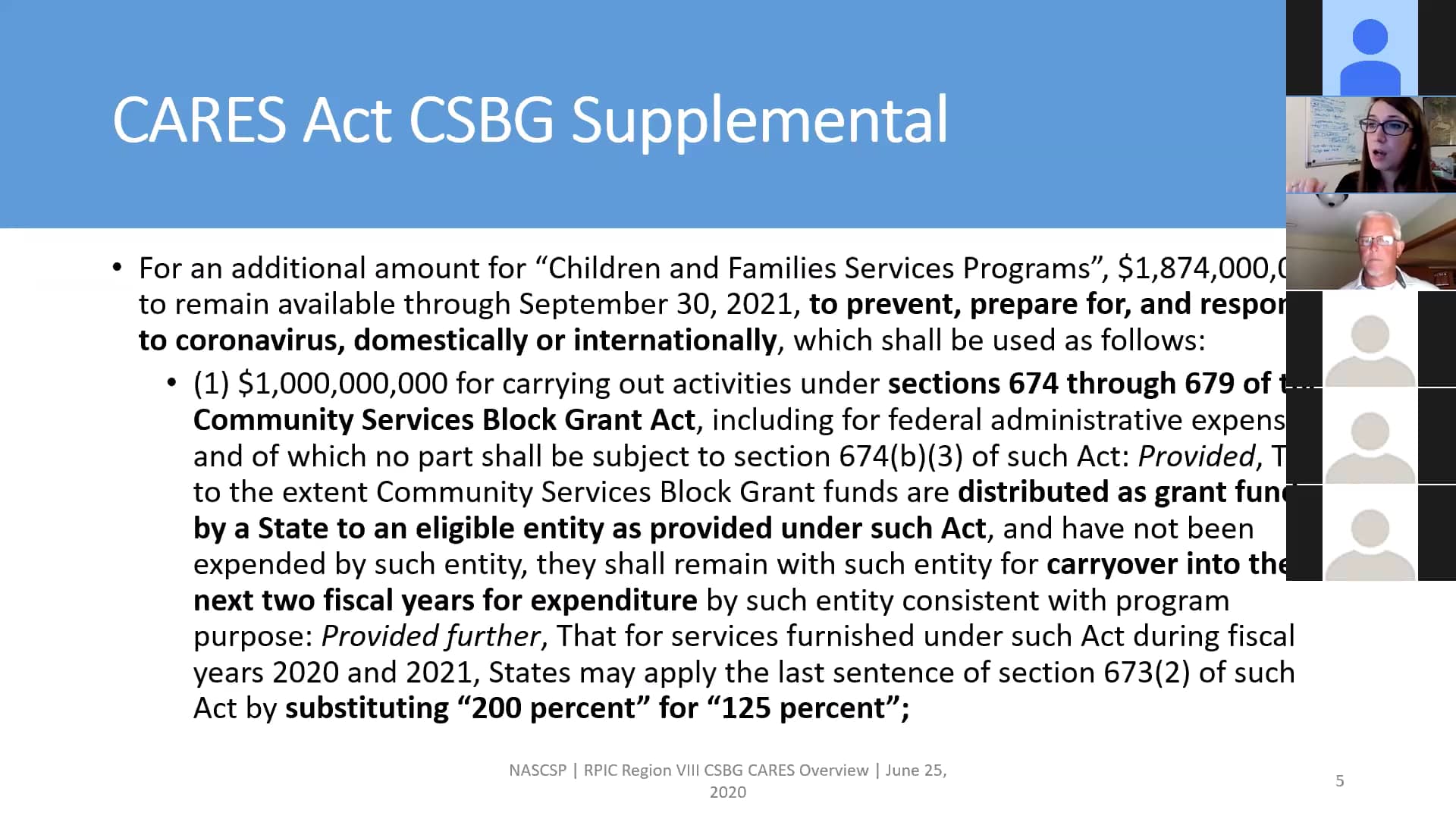 CARES Act CSBG Supplemental Overview - Final on Vimeo