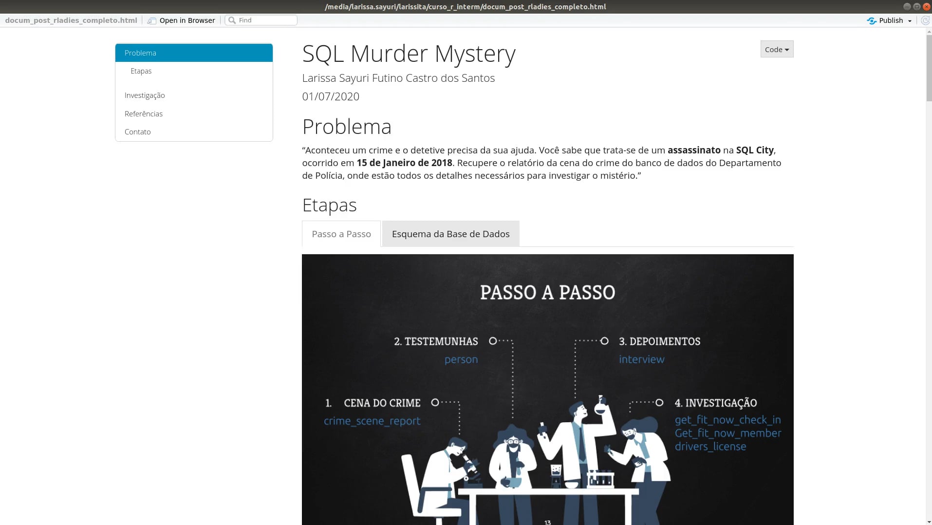 SQL Murder Mystery - versao linde! on Vimeo