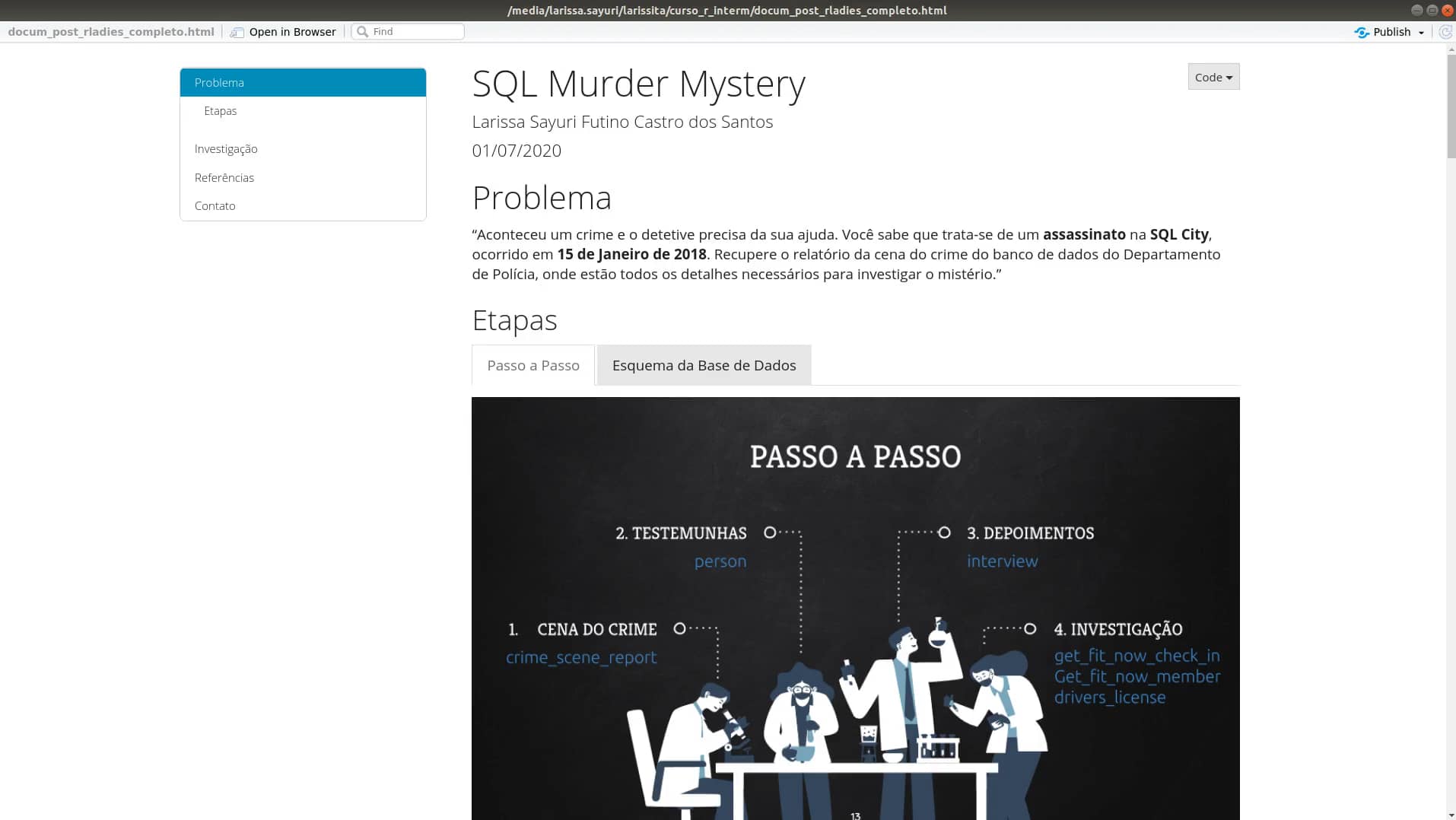 SQL Murder Mystery - versao linde! on Vimeo