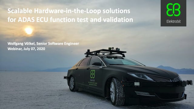 Hardware-in-the-Loop solutions for ADAS ECU function test and ...
