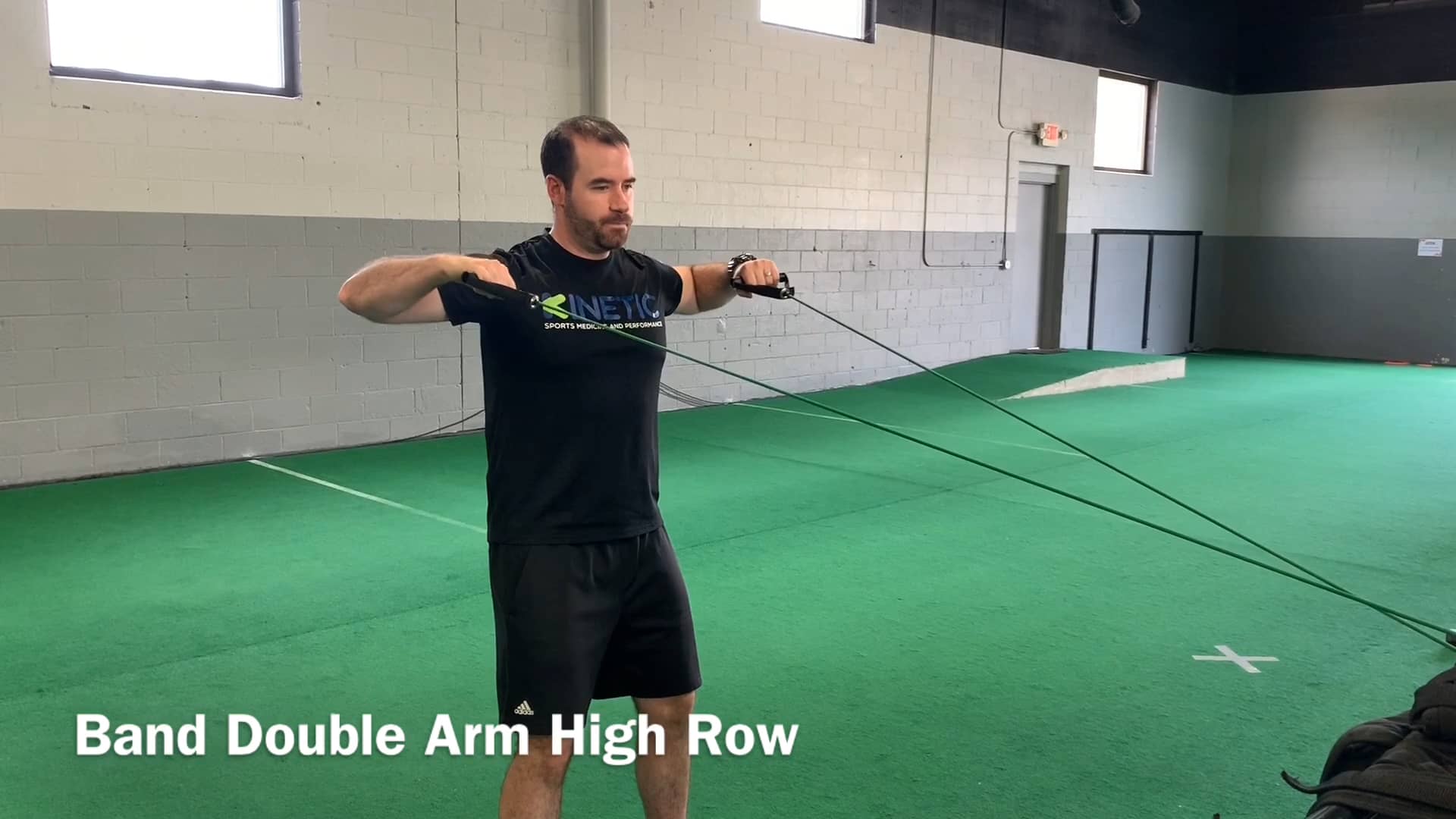 Band Double Arm High Row on Vimeo