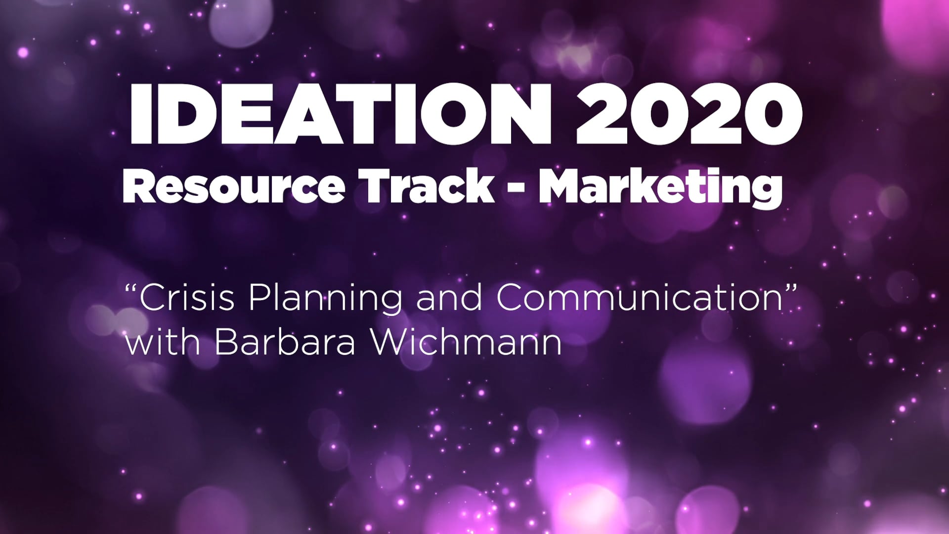 Crisis Planning with Barbara Wichmann on Vimeo