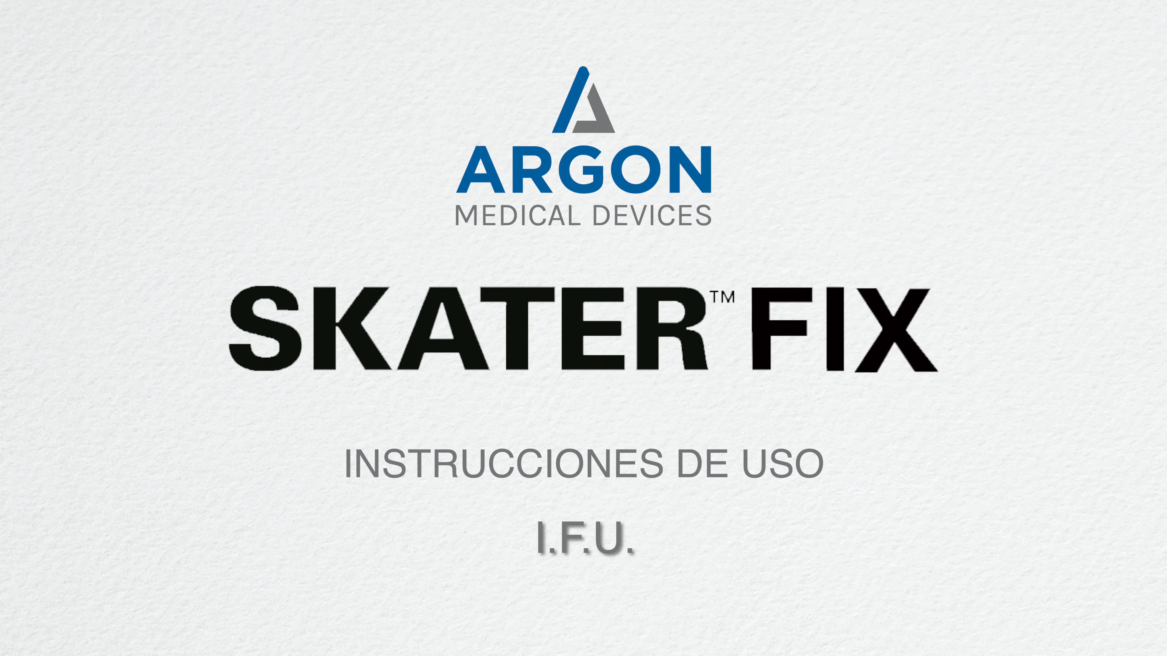 VIDEO SKATER FIX. I.F.U. Instructions for Use.