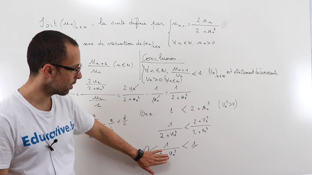 Exercice: Etude d'une suite récurrente. on Vimeo