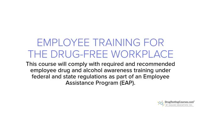 EMPLOYEE TRAINING FOR THE DRUG-FREE WORKPLACE on Vimeo