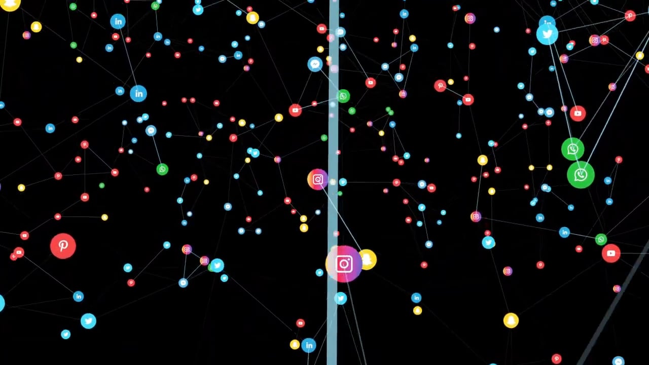 Social Media Network Animation - 4K Social Media Background Video Green ...