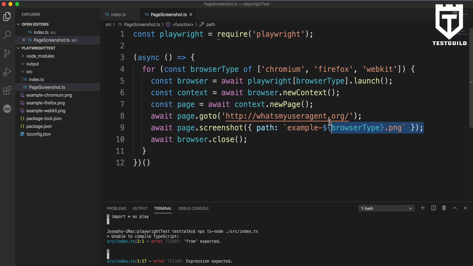 Playwright Running Screenshot Example on Vimeo