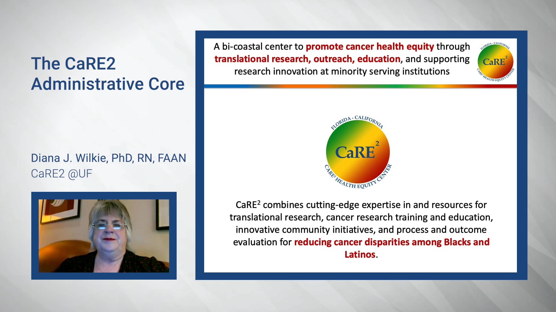 CaRE2 Cancer Research Link© : The CaRE2 Center Administrative Core on Vimeo