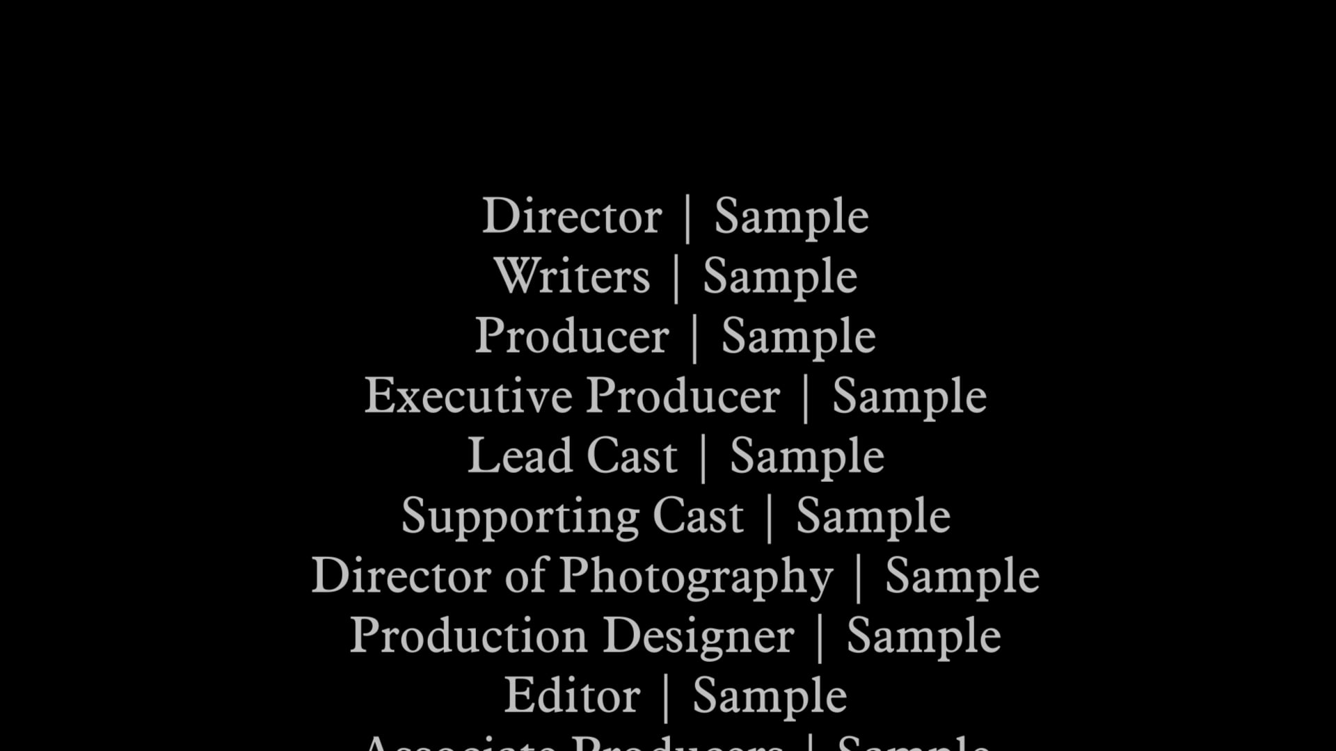 Ending Credits on Vimeo