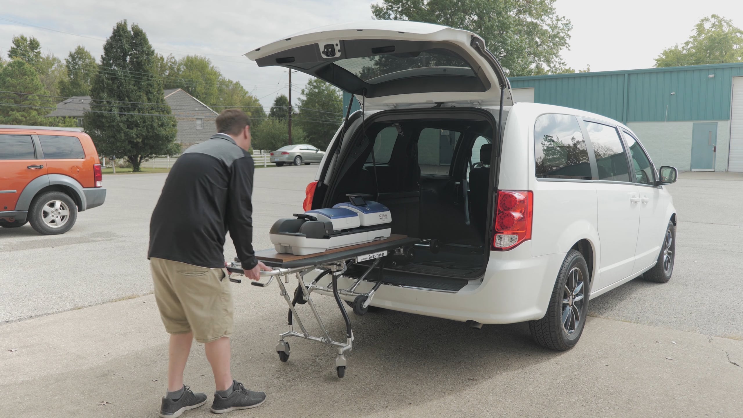 SalesMaker Carts model 289 Easy Loader gurney style folding cart on Vimeo