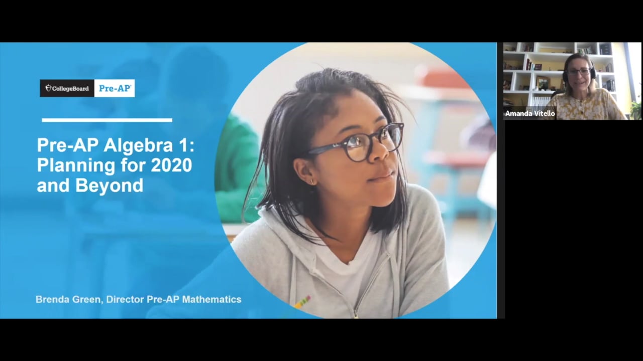 Pre-AP Algebra 1 Webinar: Planning for 2020 and Beyond on Vimeo