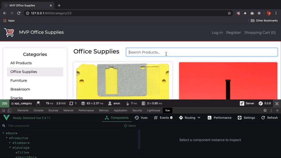 Filtering Products > The Delightful World of Vue | SymfonyCasts