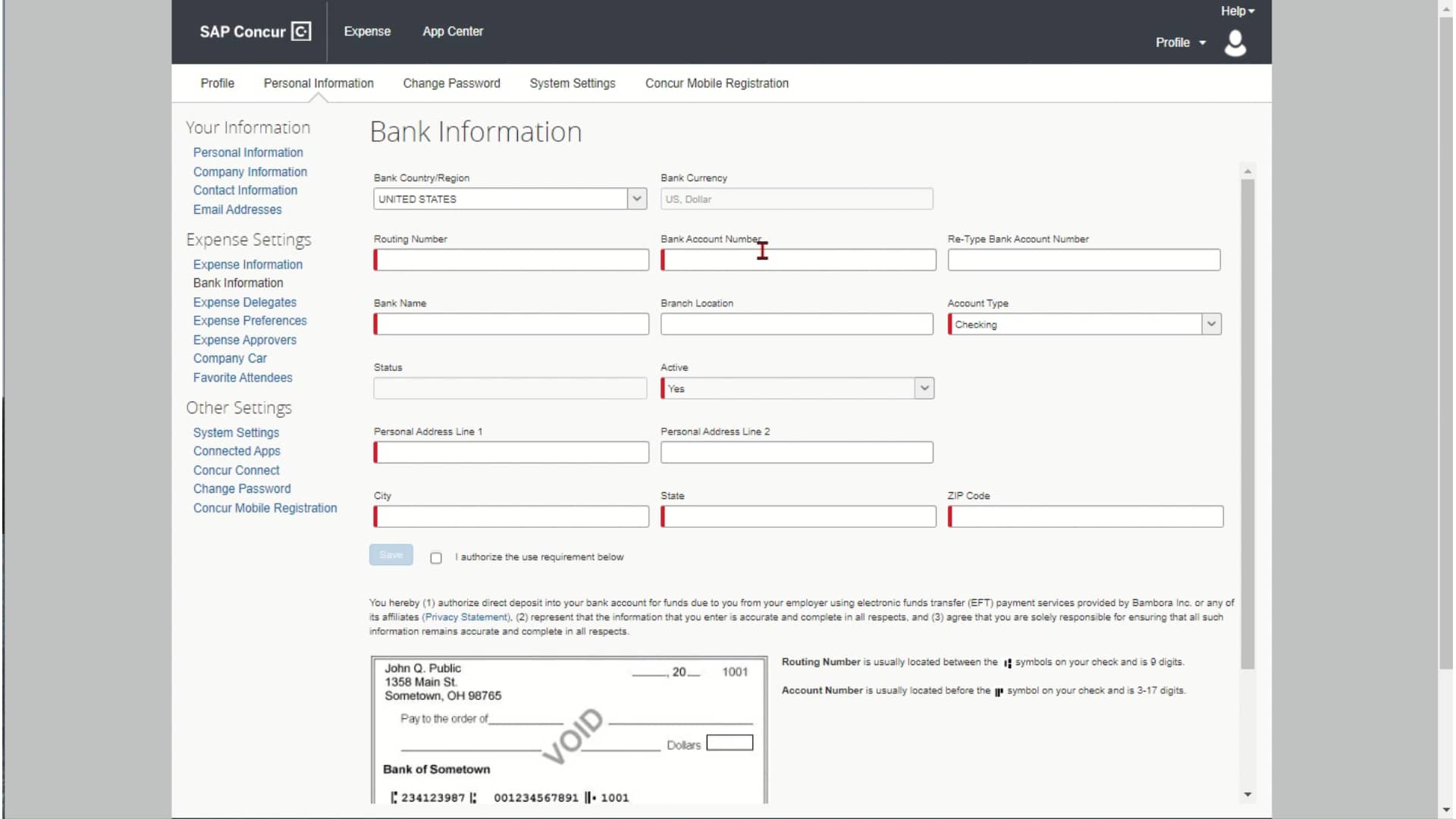 Concur Profile Setup on Vimeo