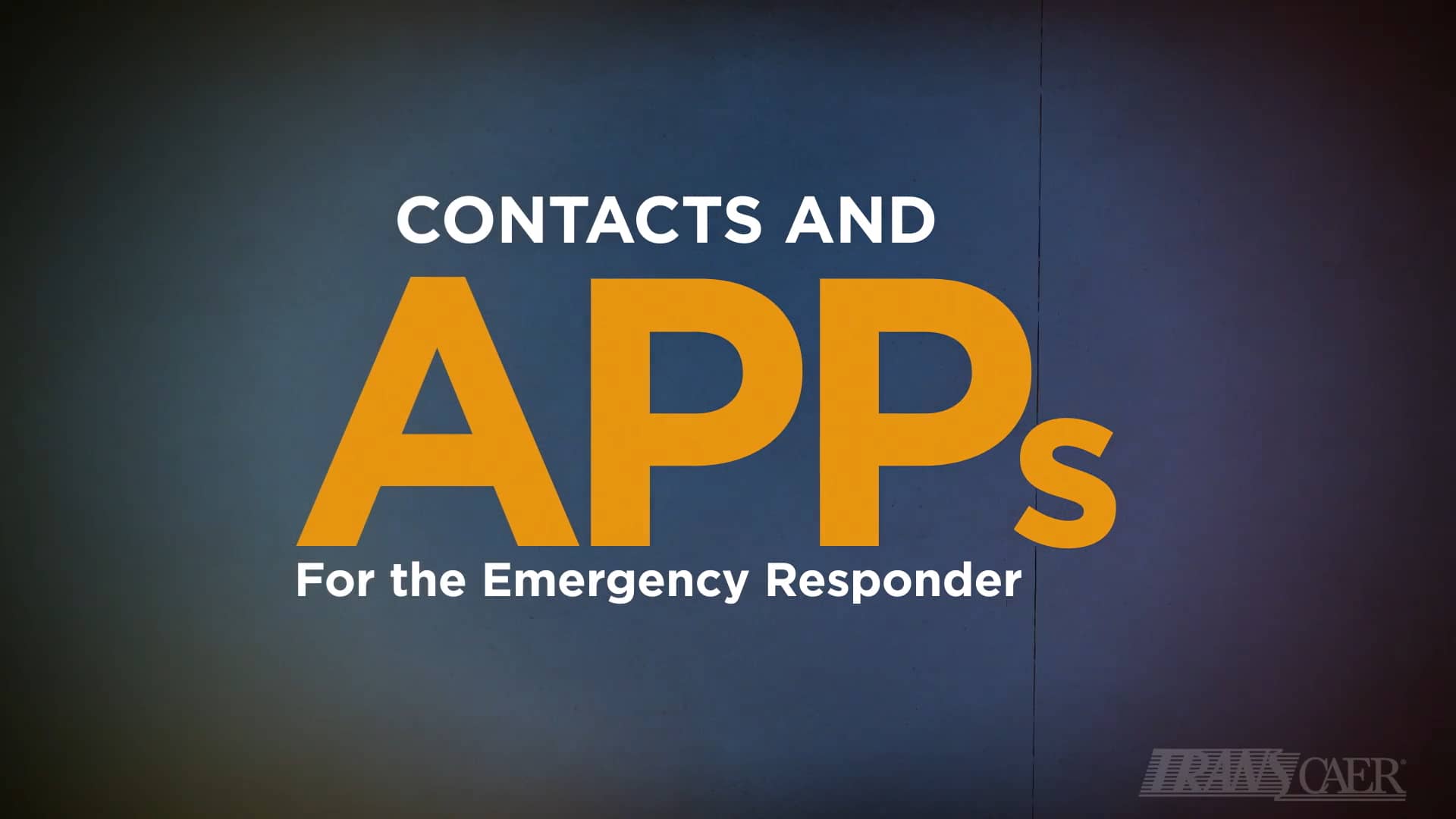 Mobile Apps for Emergency Responders on Vimeo