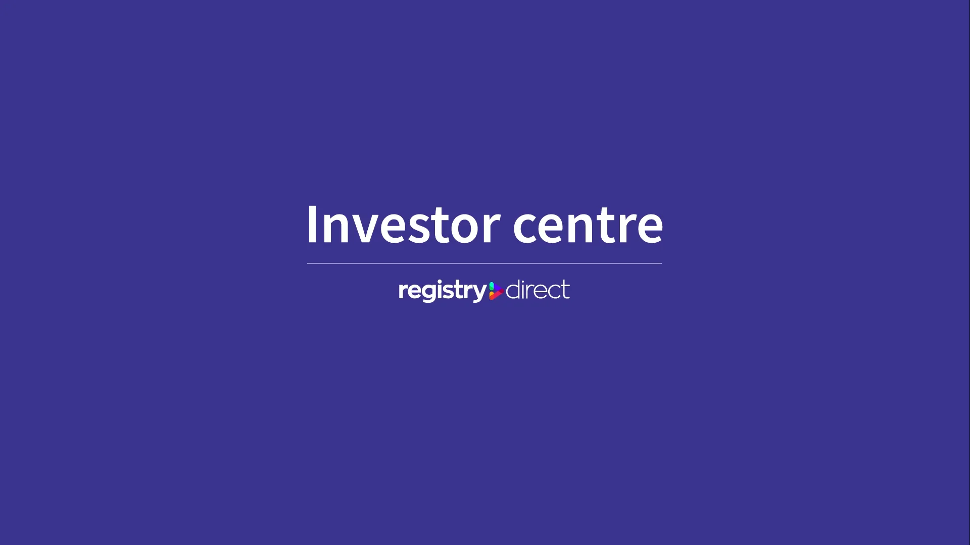 Investor centre