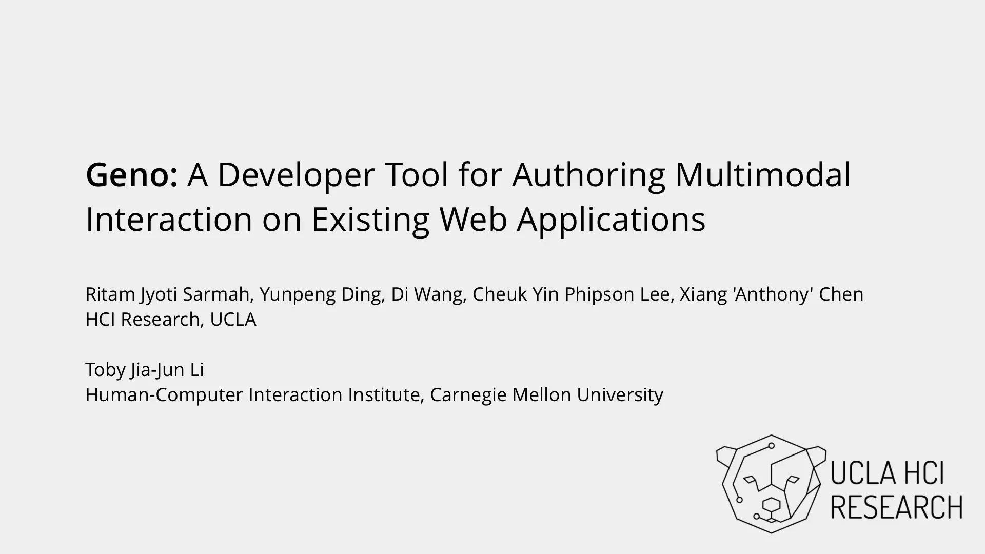 Geno: A Developer Tool for Authoring Multimodal Interaction on Existing ...