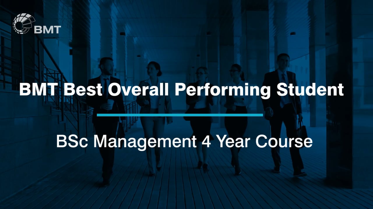 School of Management BMT Prize presentation for BSc Management with ...