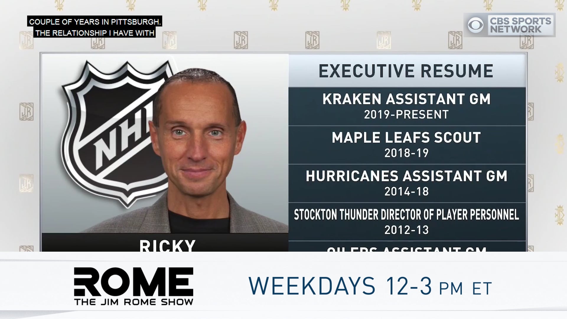 Eddie Olczyk on His Brother Ricky in Seattle on Vimeo