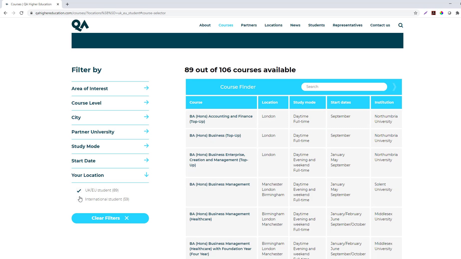 Using our Course Finder feature - UK/EU on Vimeo