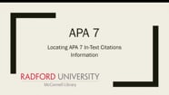 Locating APA 7 In Text Citations Information On Vimeo