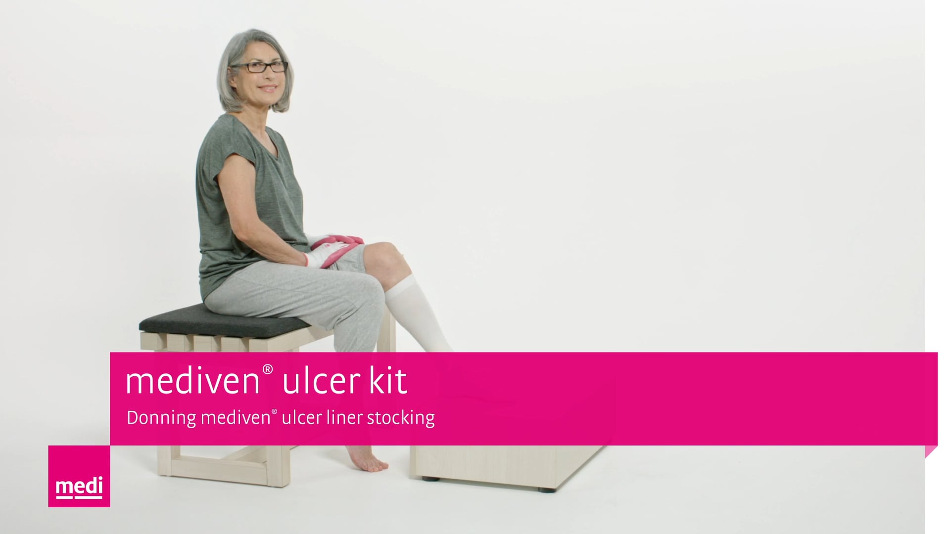 mediven® ulcer kit – Donning mediven® ulcer liner stocking on Vimeo