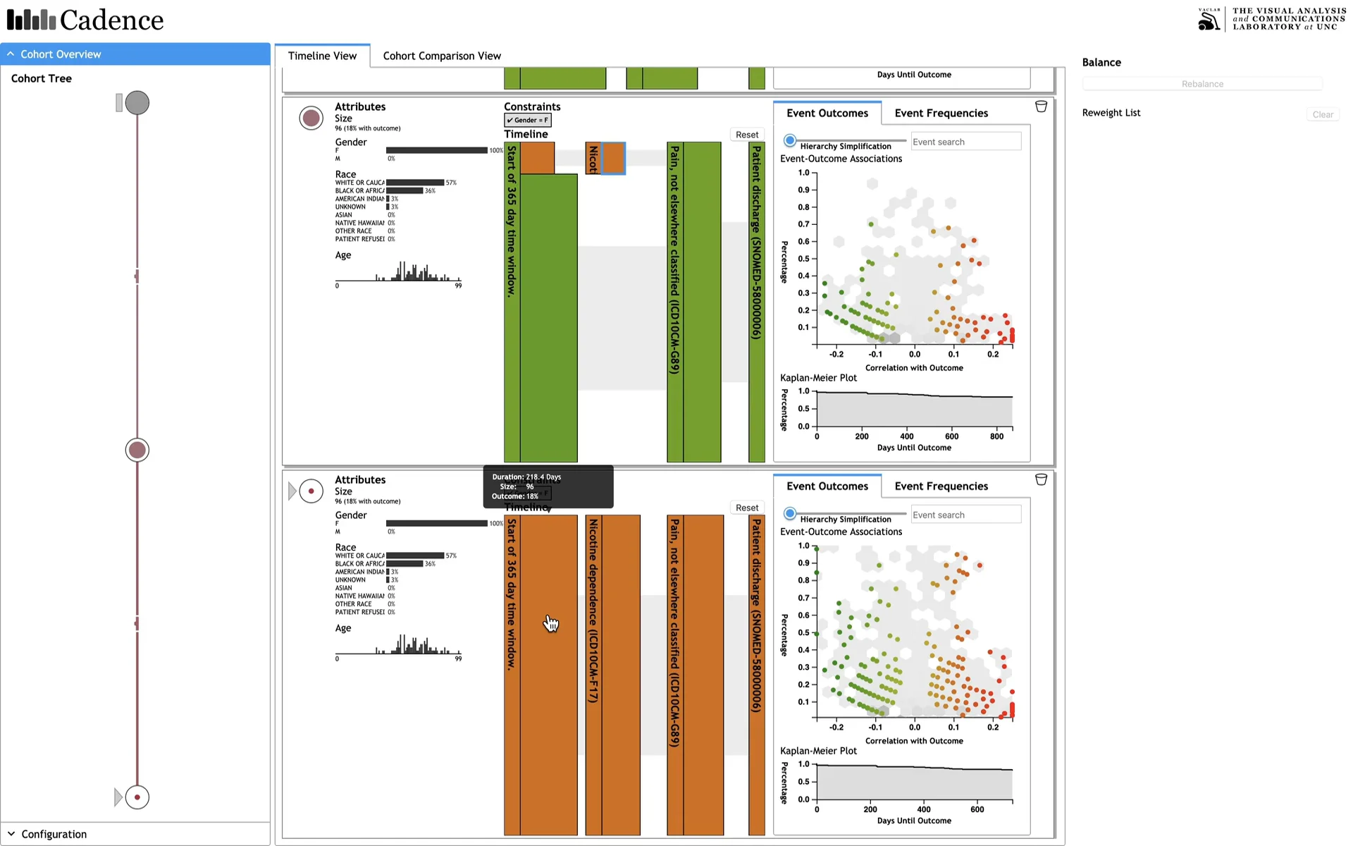 Selection-Bias-Corrected Visualization via Dynamic Reweighting on Vimeo