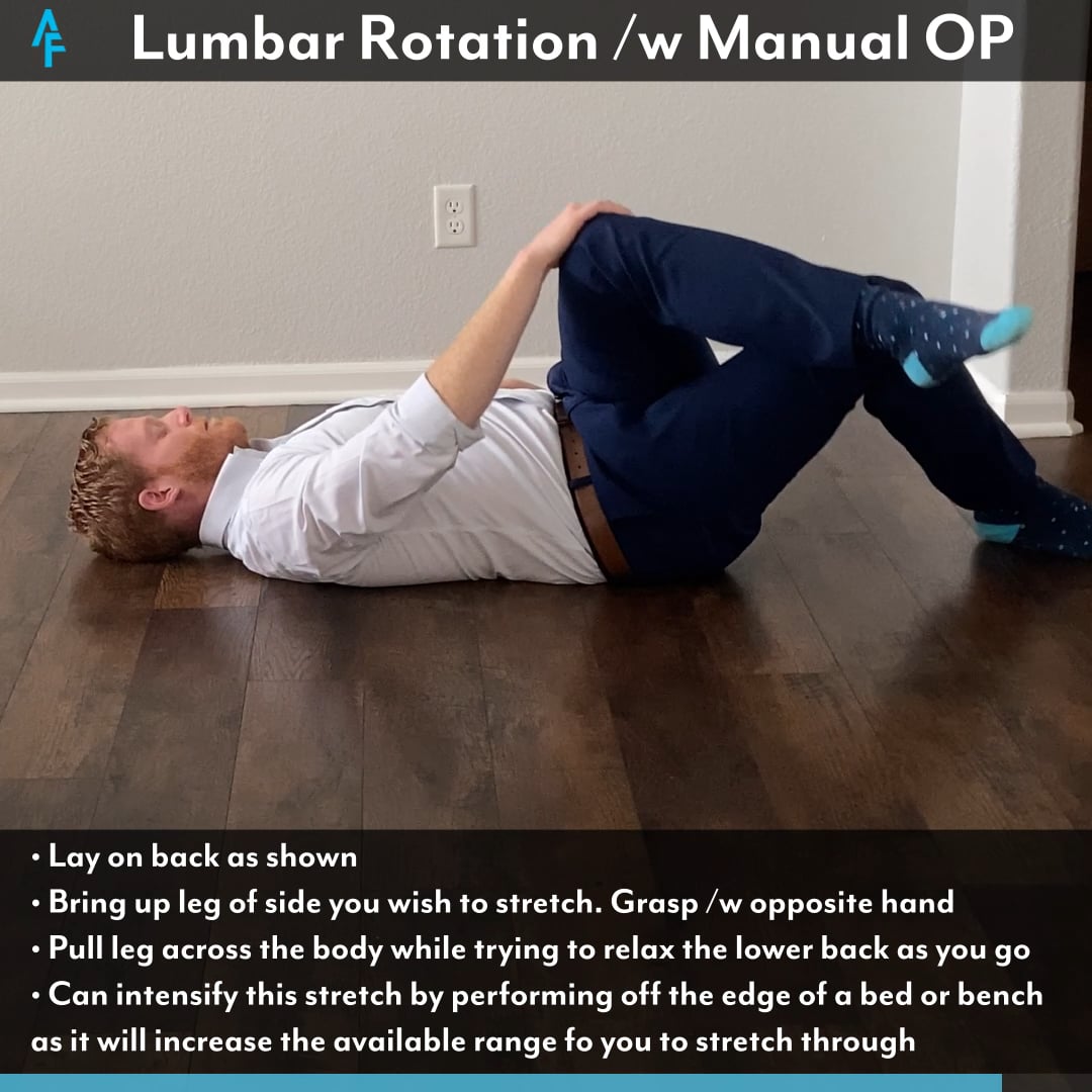 Lumbar Mobility: Supine Rotation Stretch w Manual Overpressure. LMob on ...
