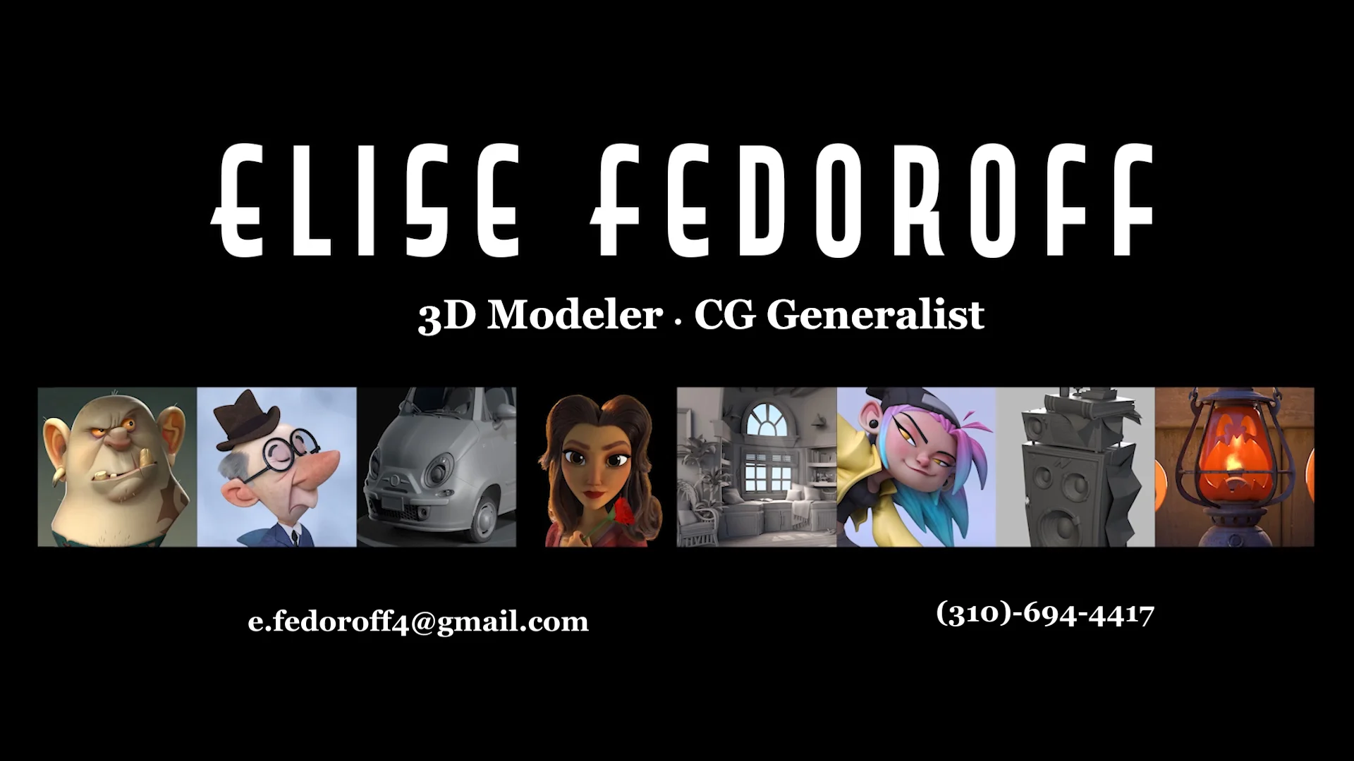 3D Modeling Show Reel (Elise Fedoroff) on Vimeo