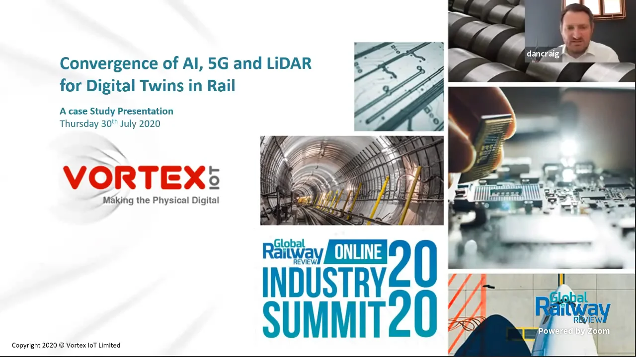 Vortex IoT case study - Convergence of AI, 5G and LiDAR for Digital Twins in Rail on Vimeo