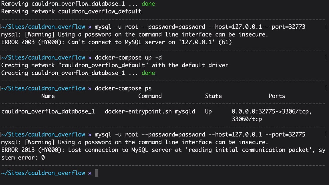 docker-compose & Exposed Ports > Doctrine, Symfony & the Database ... docker-compose & Exposed Ports > Doctrine, Symfony & the Database ...