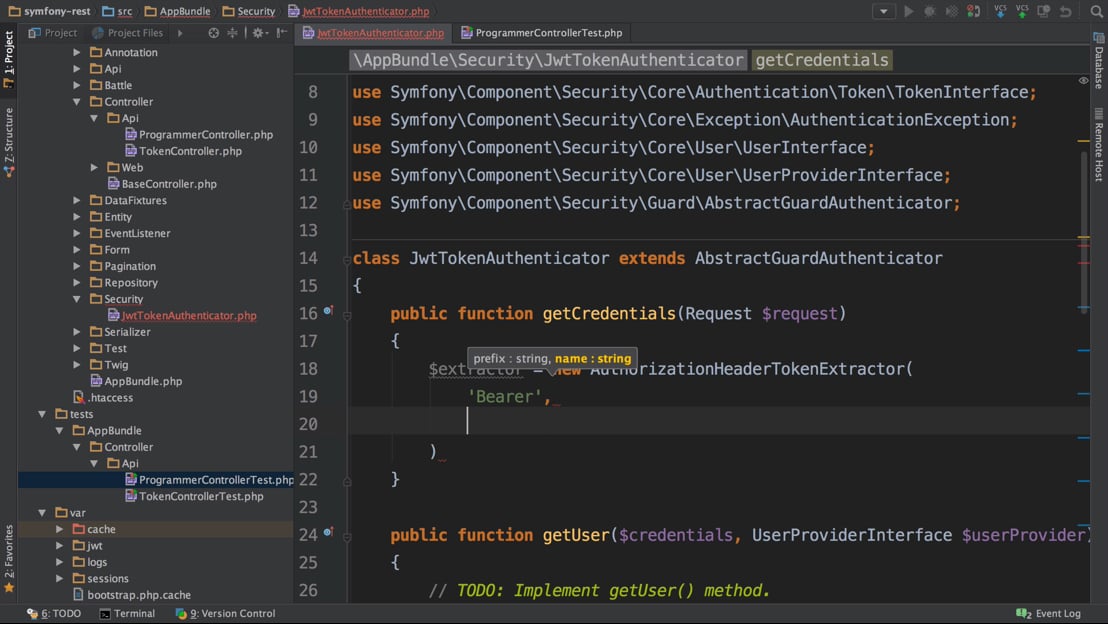 JWT Guard Authenticator (Part 1) > Symfony RESTful API: Authentication ... JWT Guard Authenticator (Part 1) > Symfony RESTful API: Authentication ...