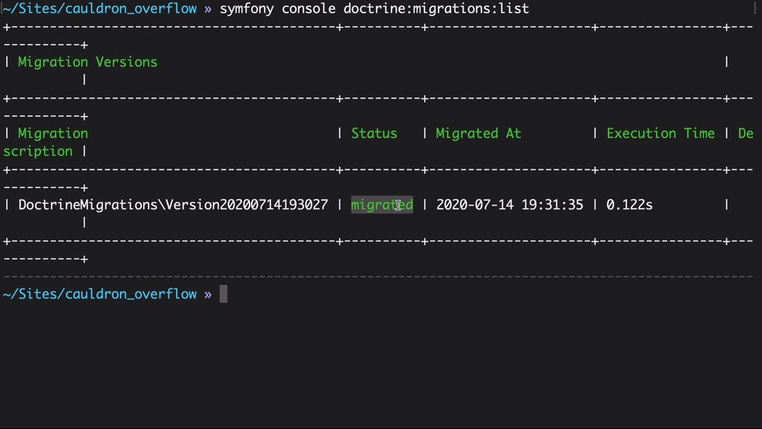 Migrations > Doctrine, Symfony & the Database | SymfonyCasts Migrations > Doctrine, Symfony & the Database | SymfonyCasts