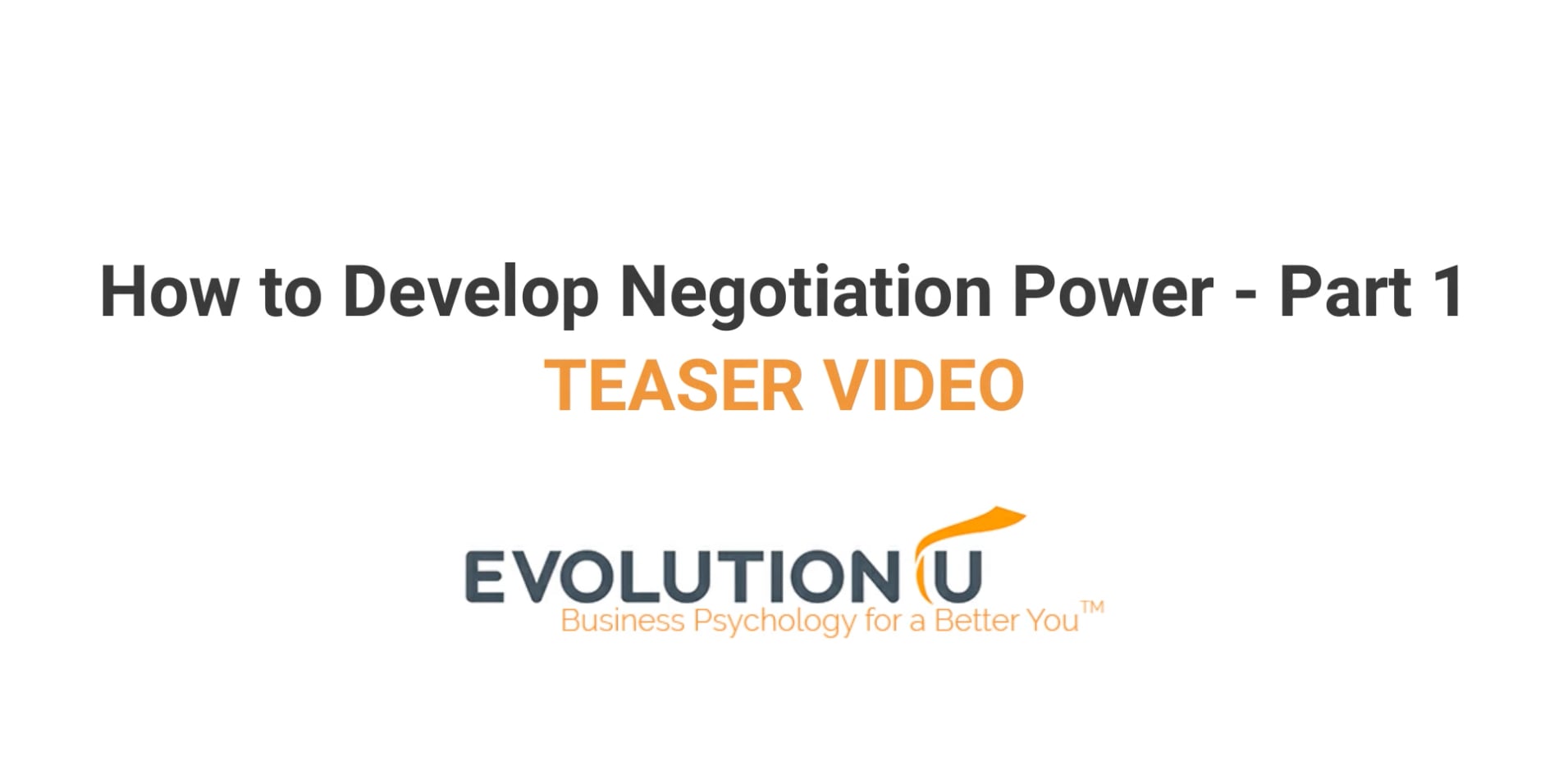 Negotiation Power - Part 1 Teaser Video on Vimeo