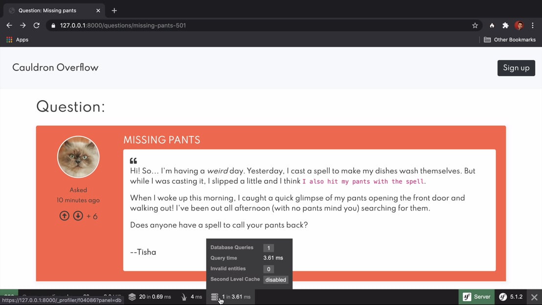 Entity objects in Twig > Doctrine, Symfony & the Database | SymfonyCasts Entity objects in Twig > Doctrine, Symfony & the Database | SymfonyCasts