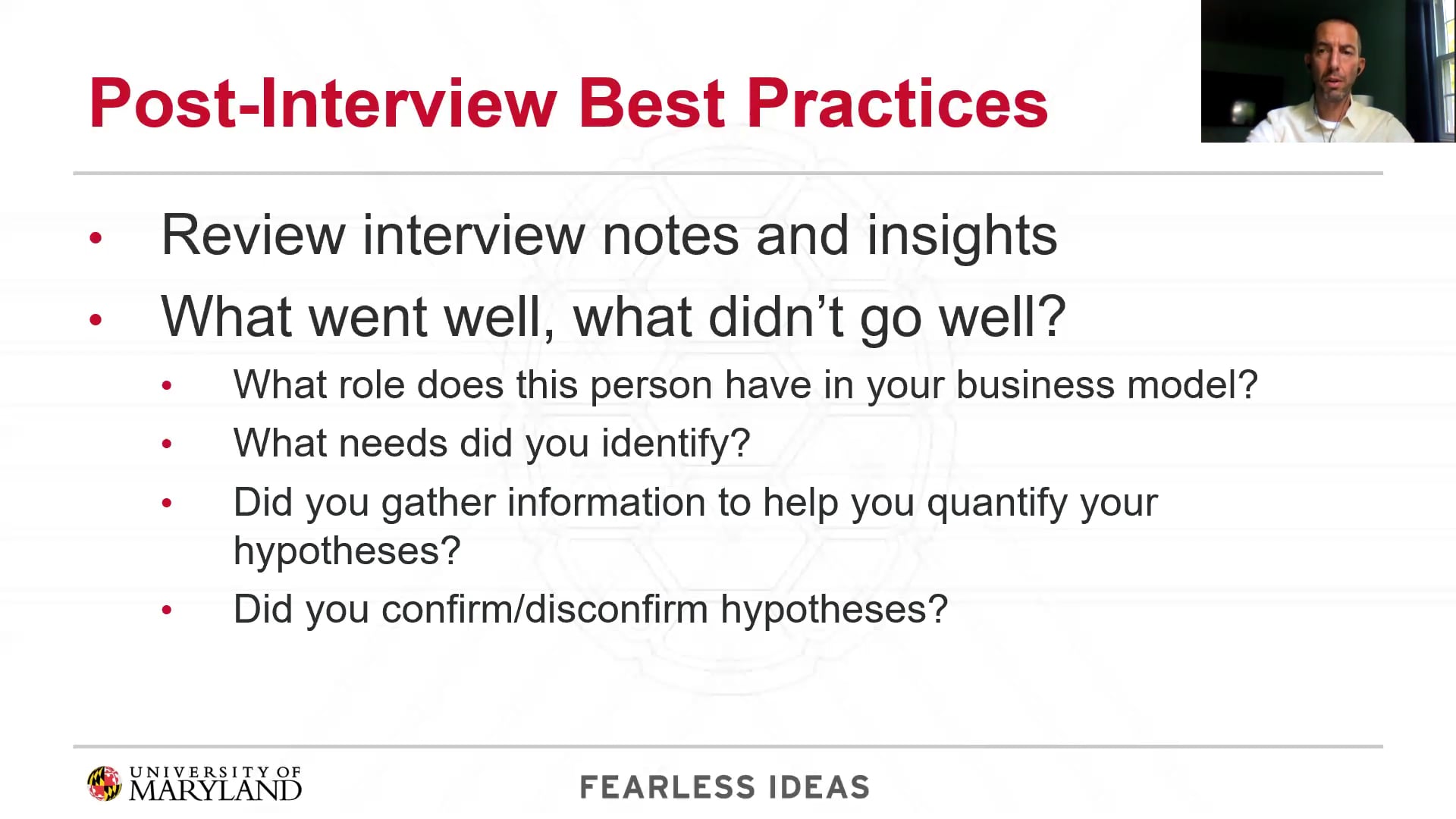 Conducting Interviews 4 - Post-Interview Tips on Vimeo