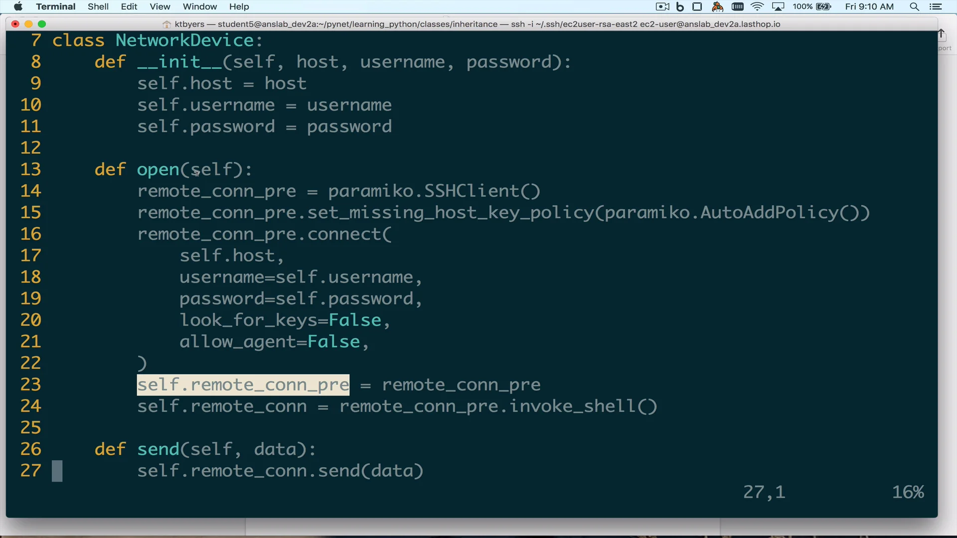 Learning Python - Class Inheritance Introduction on Vimeo