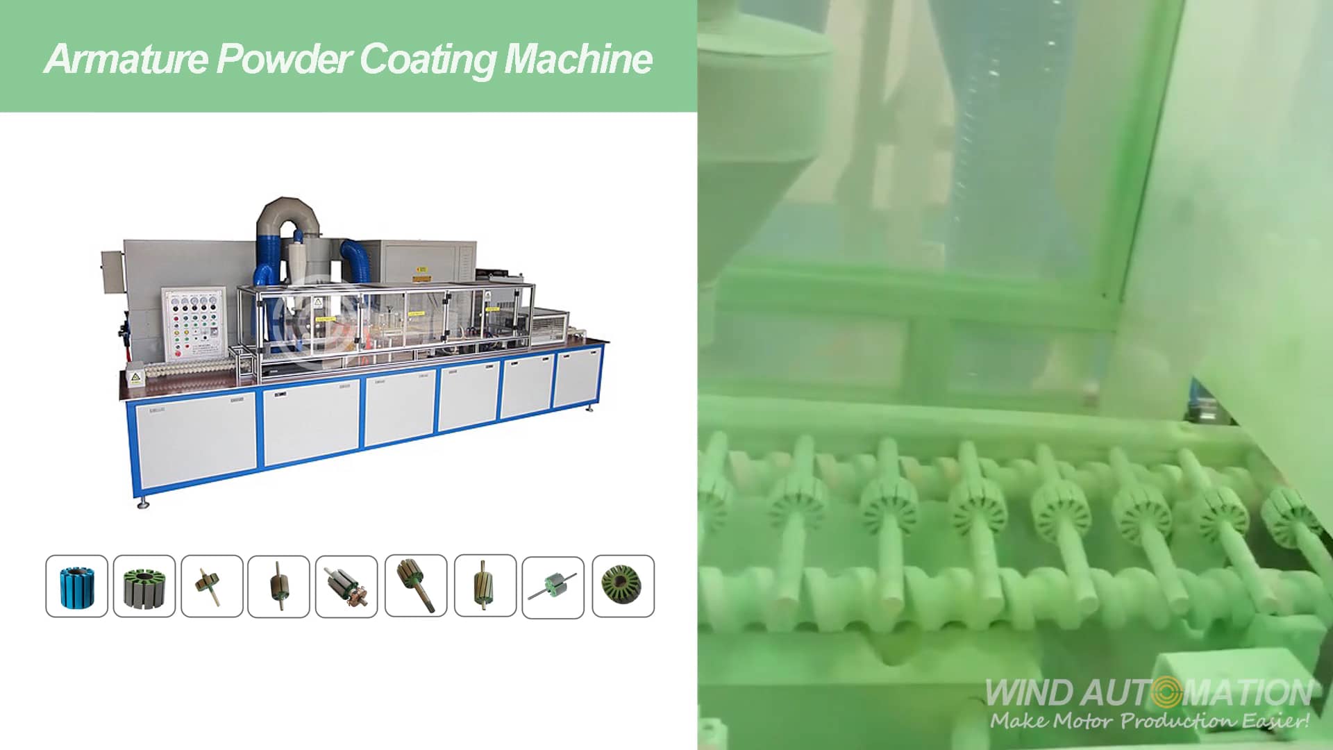 Electrostatic Epoxy Resin Coating Machine Armature Powder Coater on Vimeo