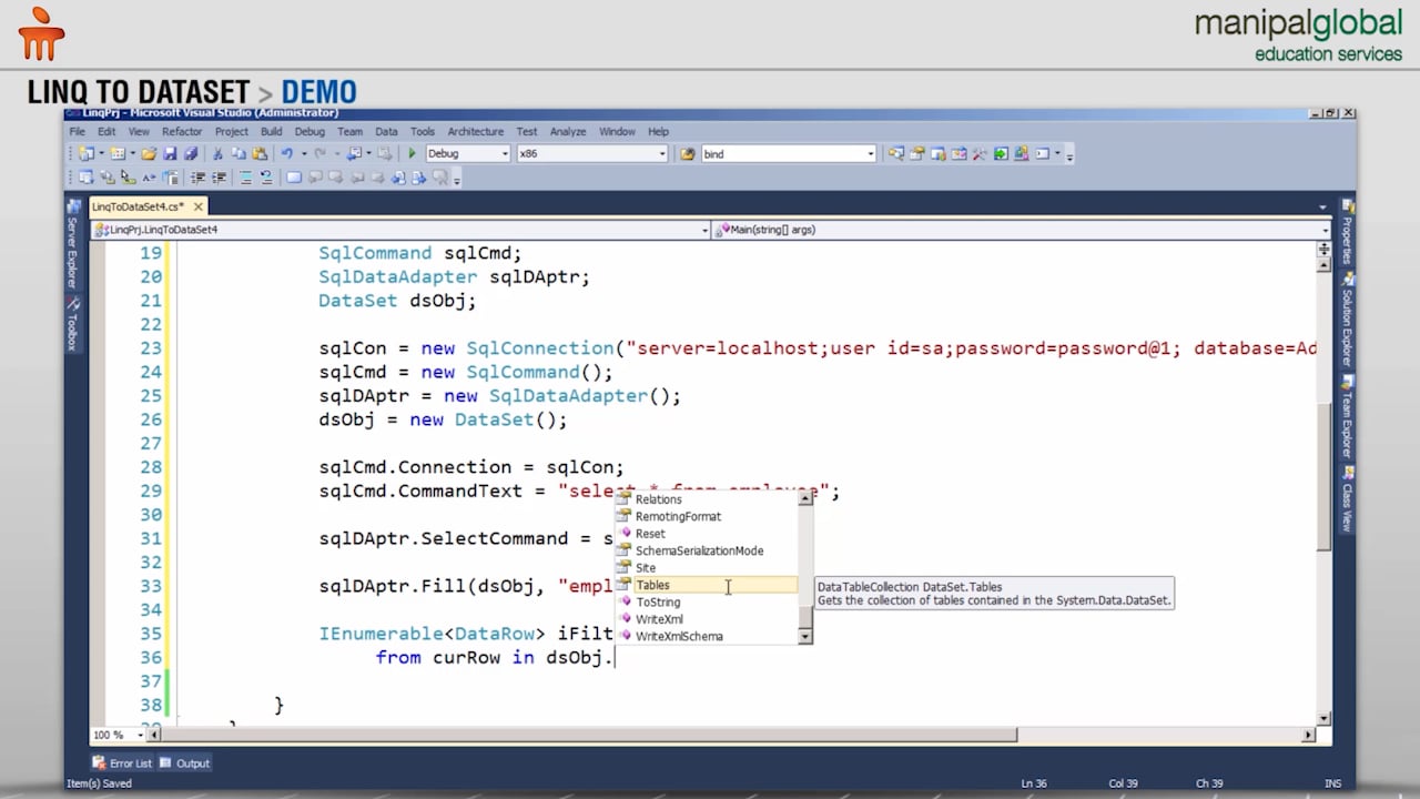 13_Linq to Dataset-Demo on Vimeo