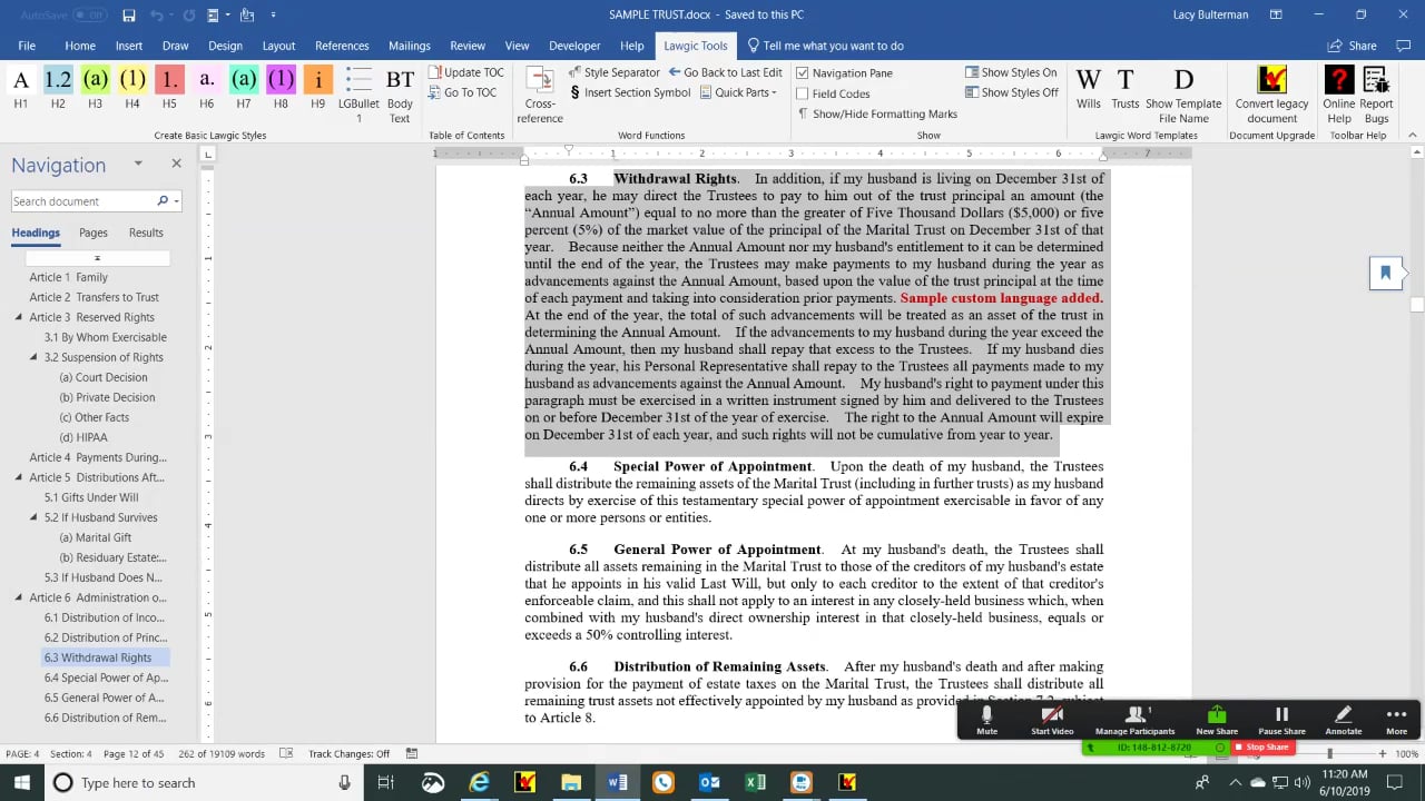The Lawgic Toolbar - Quick Parts - Save and Re-use Language in Word on ...