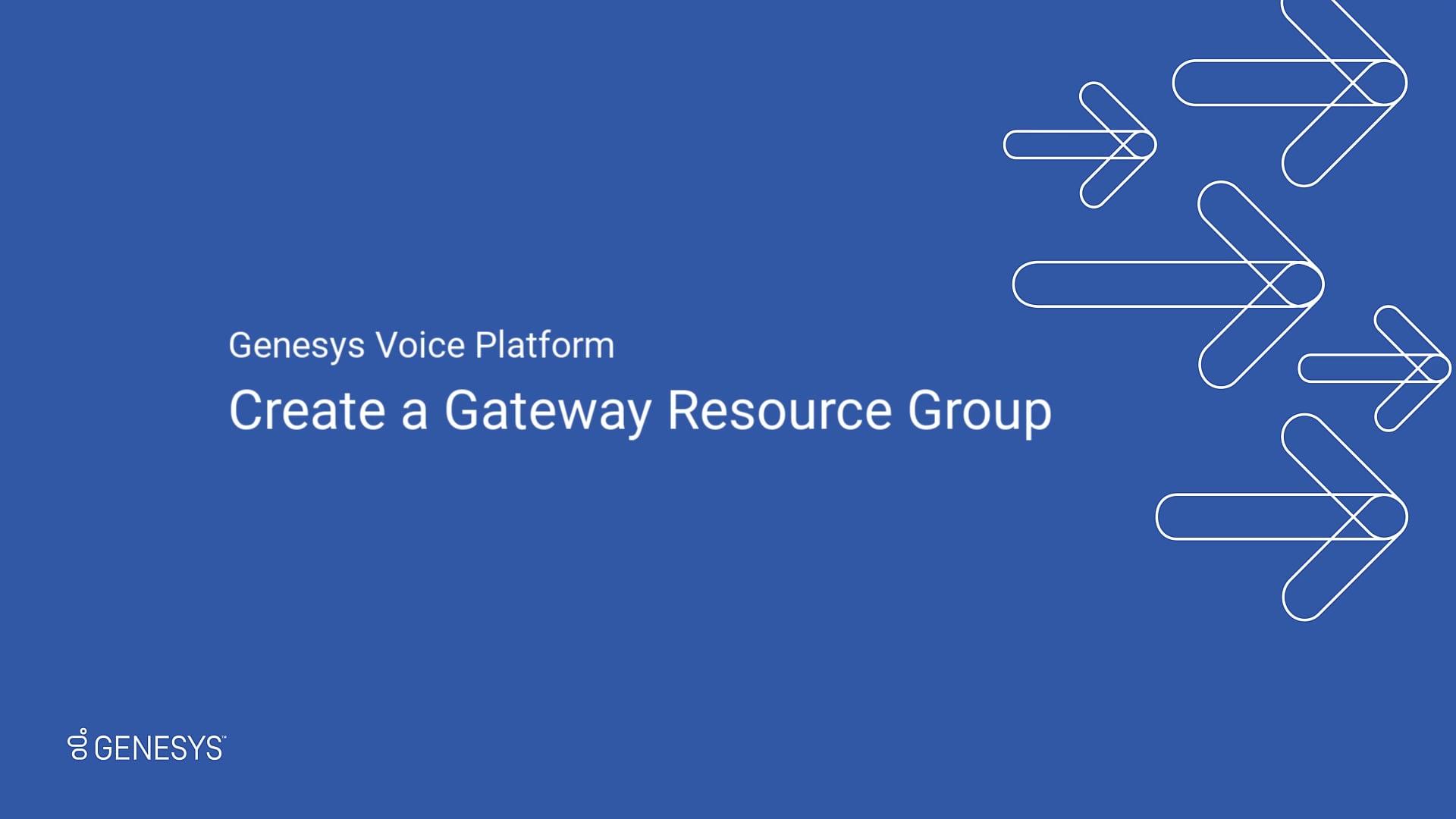 Genesys Voice Platform: Create a Gateway Resource Group