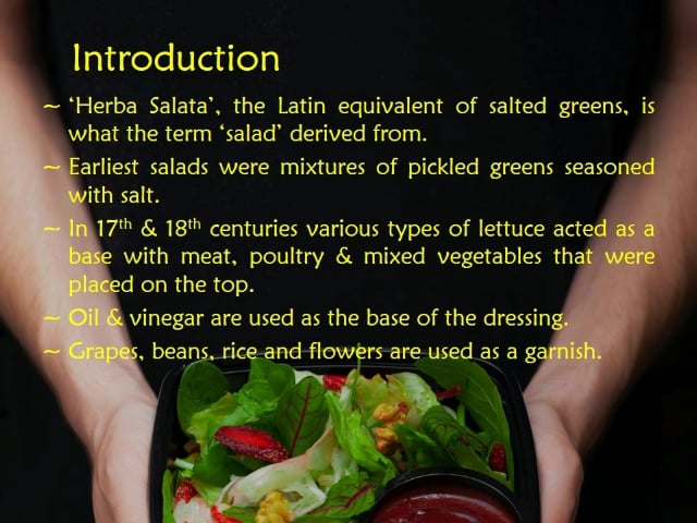 SALADS INTRODUCTION on Vimeo