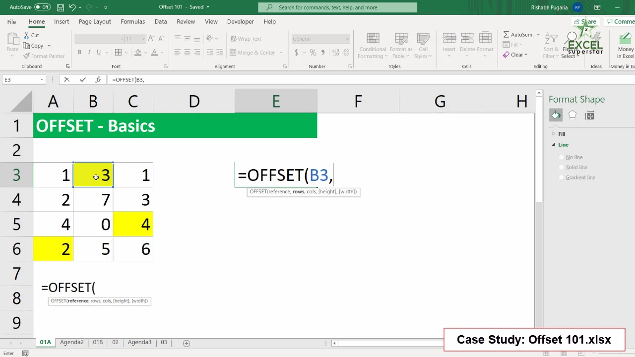 Basics - Using OFFSET formula to create Dynamic Ranges on Vimeo