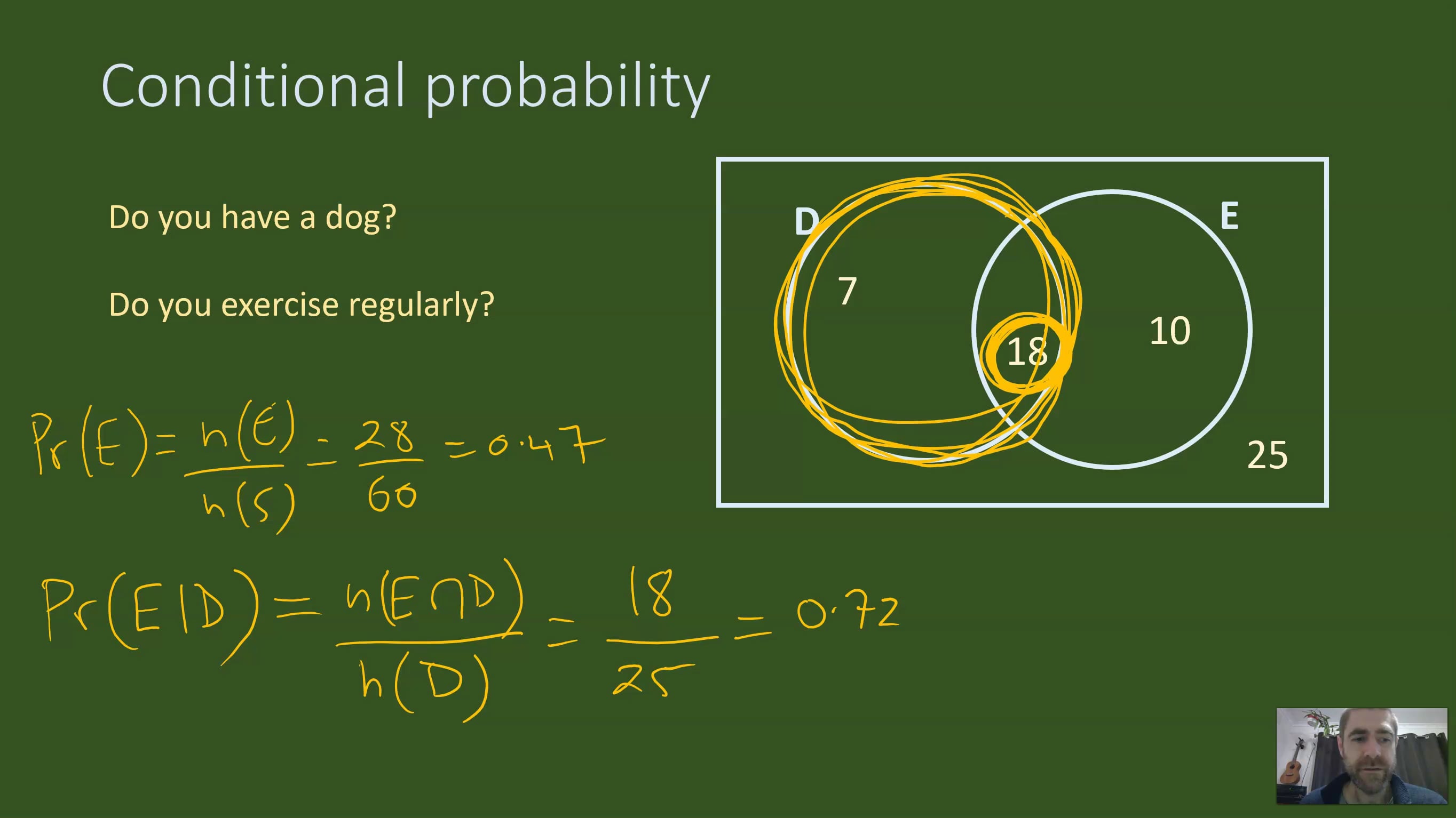 Conditional probabilities with Venn diagrams on Vimeo