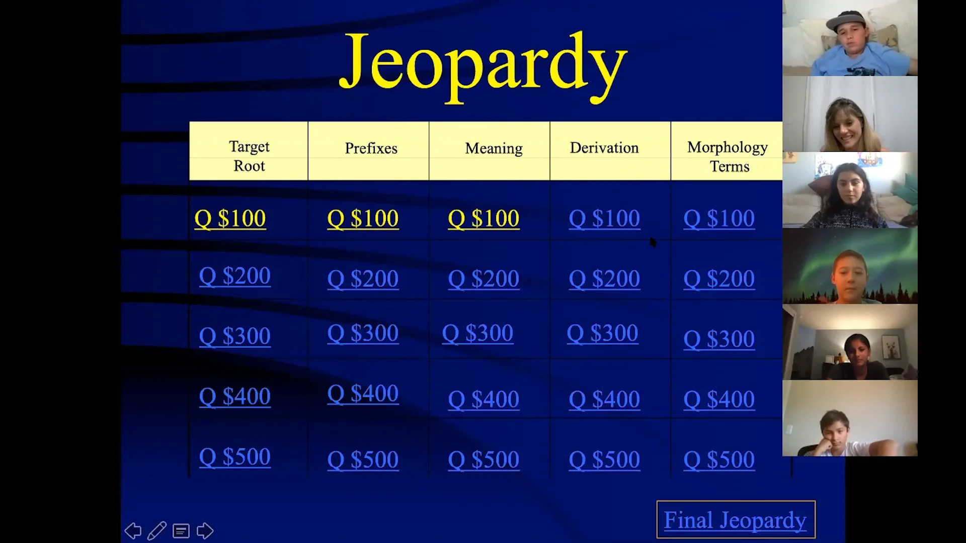 Morphology Jeopardy on Vimeo