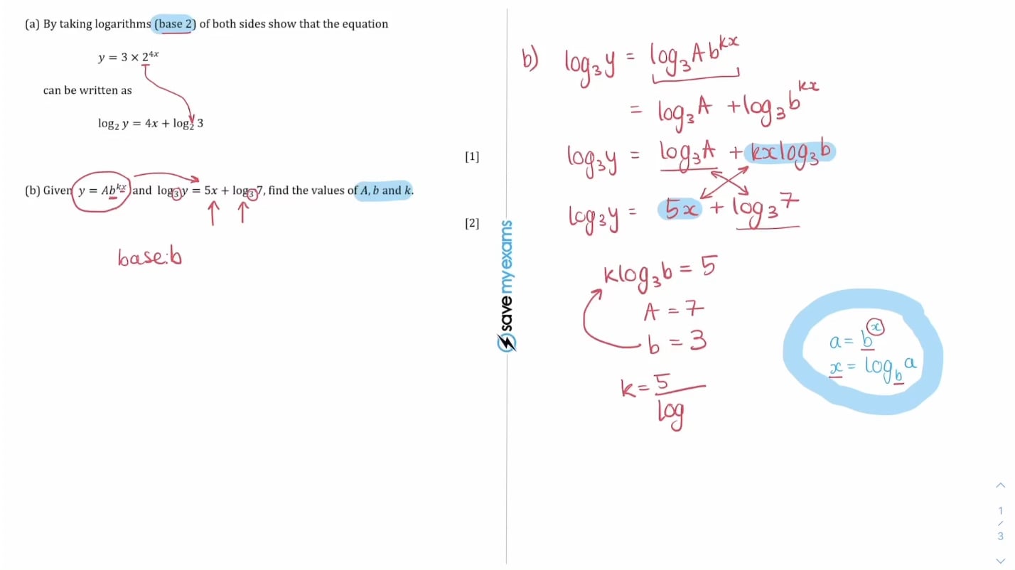 Q5b_6.3_ Modelling with Exponential & Logarithms_Medium_A_Level_Maths ...