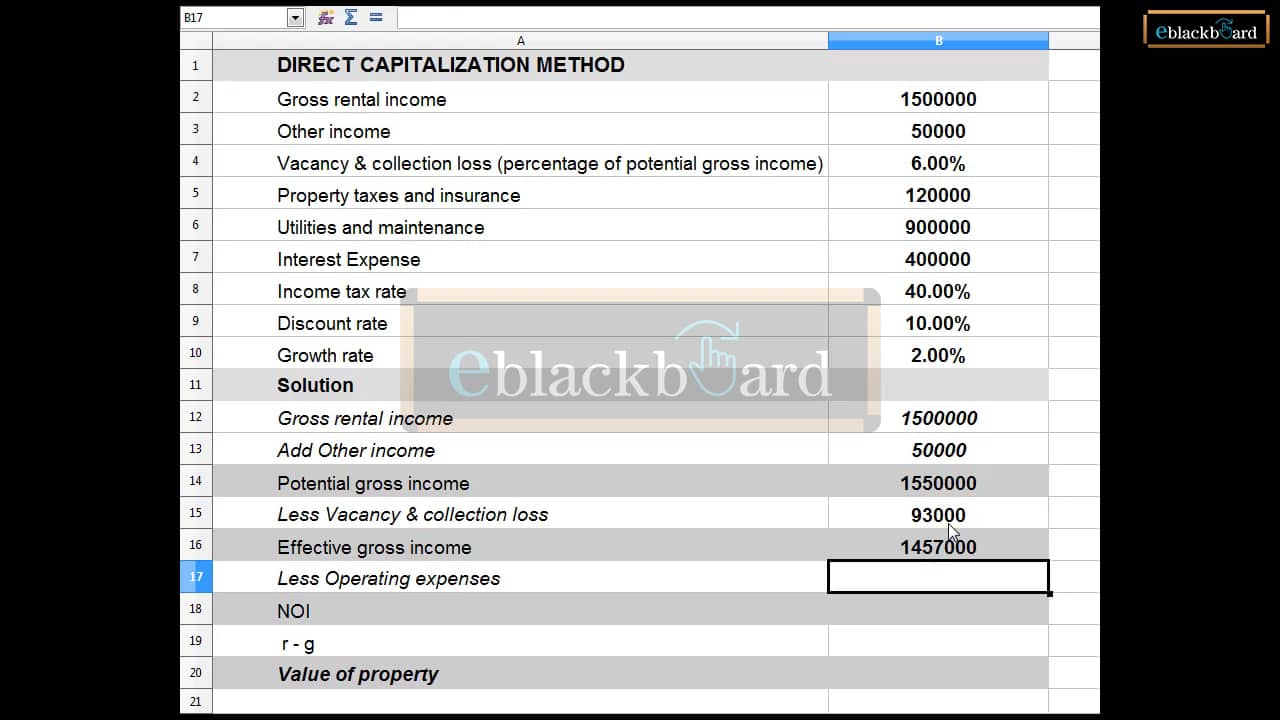 Income Approach - Direct capitalization method on Vimeo