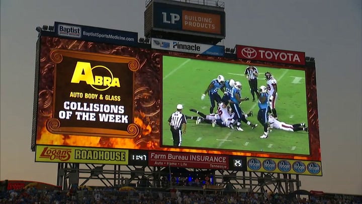 The NFL's largest end zone video screens light up LP Field | Digital ...
