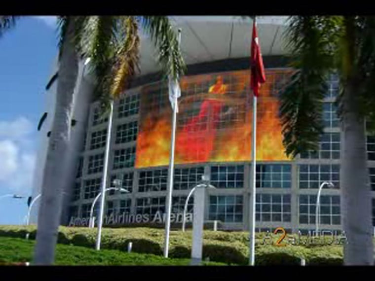 Huge transparent digital LED installed at Miami Heat arena | Digital ...